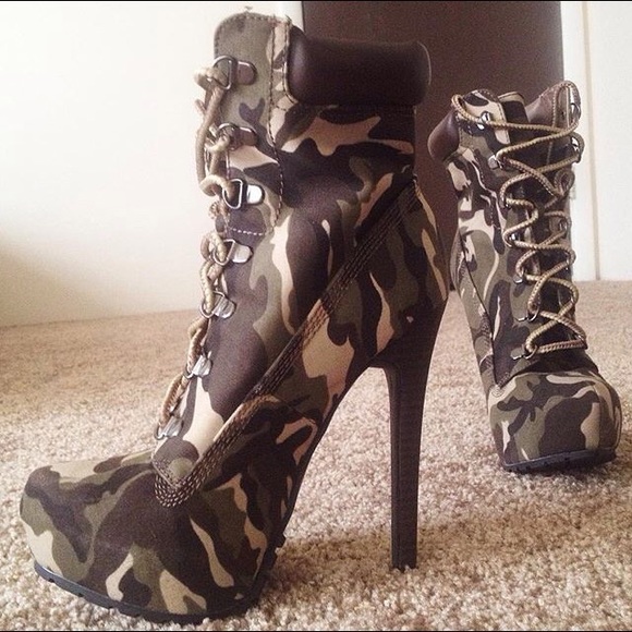 JustFab | Shoes | Camouflage Boot Heels | Poshmark